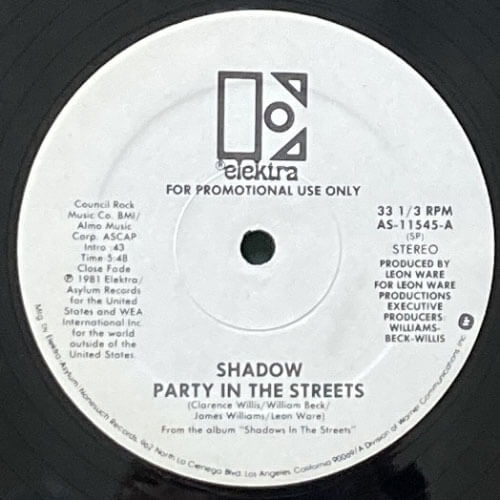 SHADOW / PARTY IN THE STREETS – VINYL CHAMBER